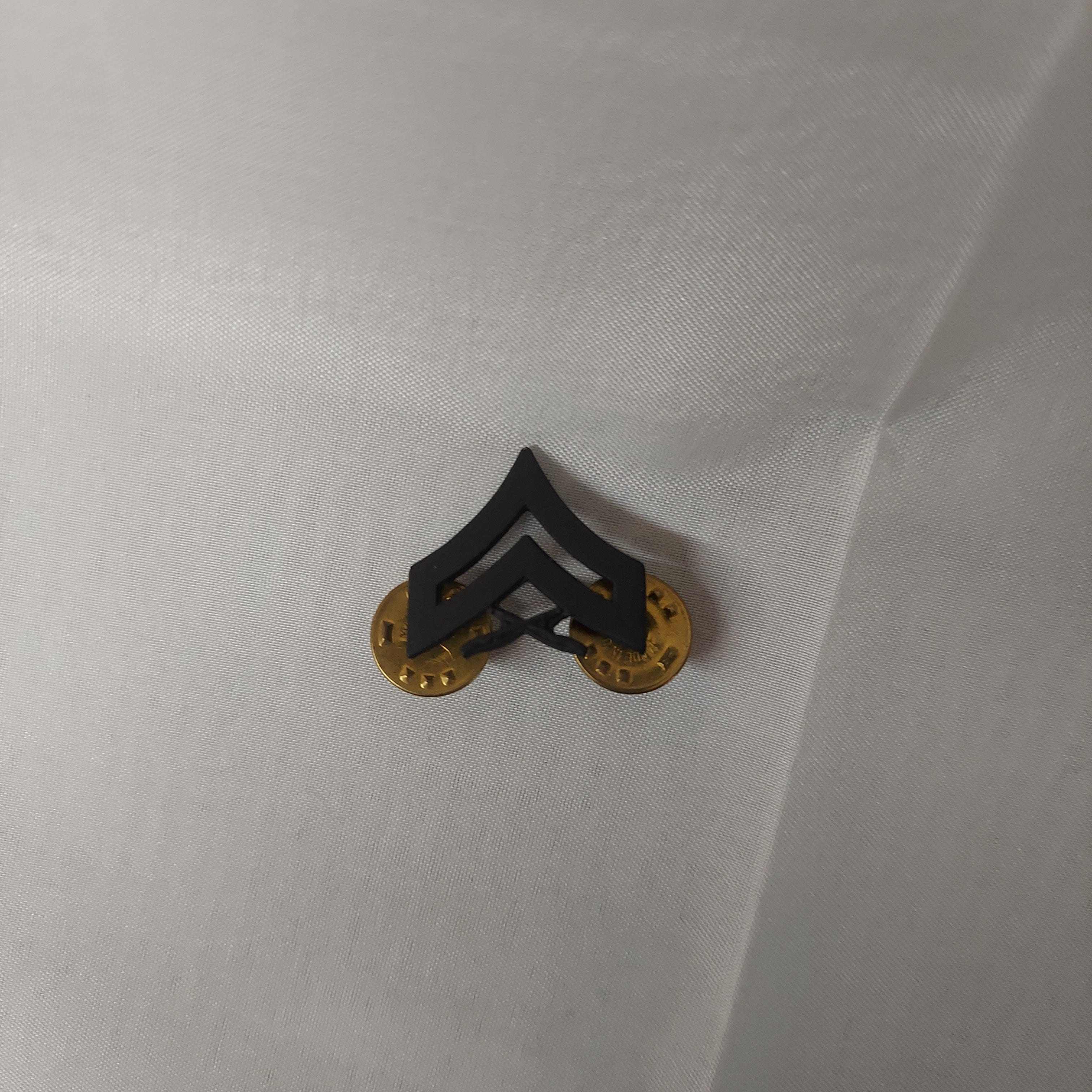 USMC Corporal E4 Rank Insignia Pin made of metal one in black and one ...