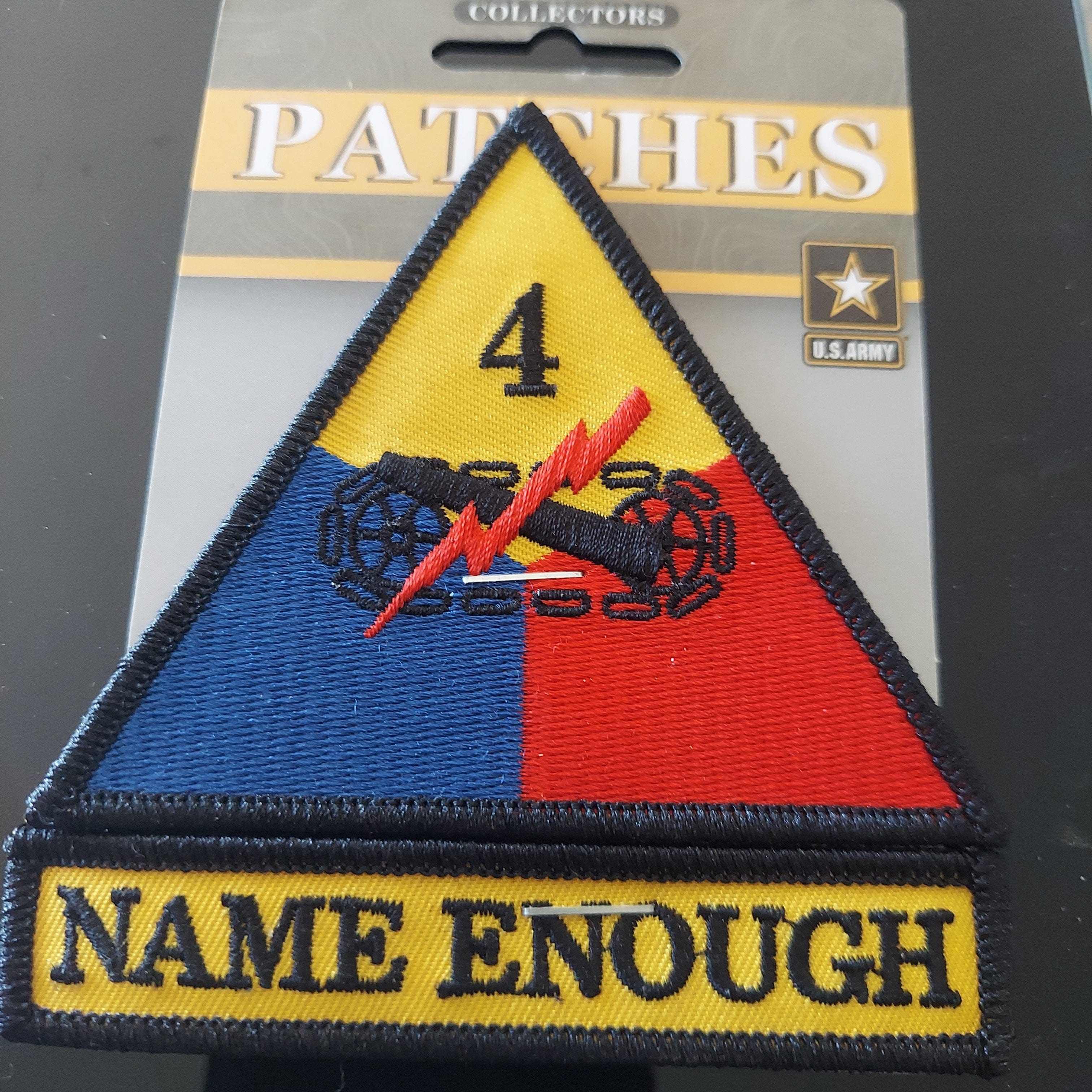 4th Armored Division Patch Full vibrant colors of red, blue and yellow ...